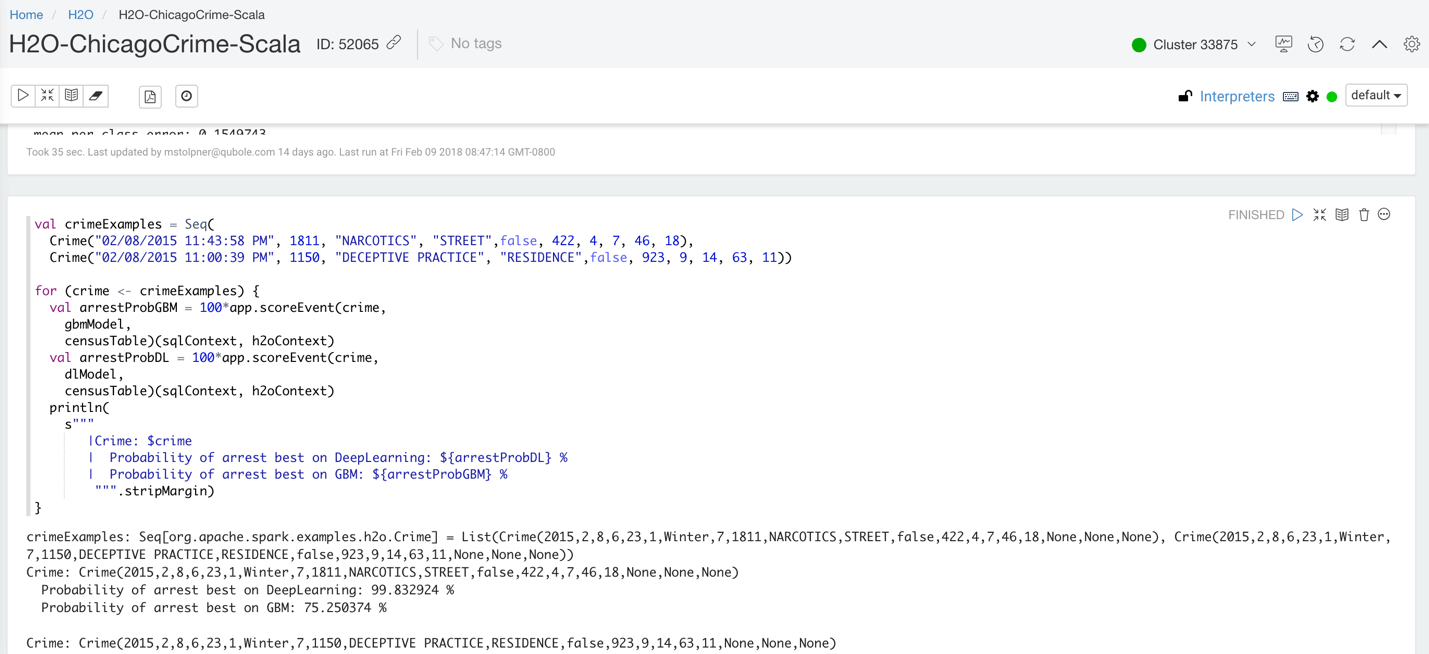 Using the H2O Framework with Apache Spark Clusters on Qubole