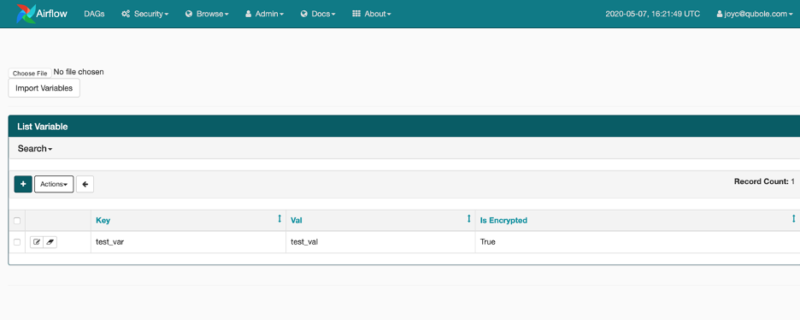 Apache Airflow Concepts with DAG Scheduling and Variables